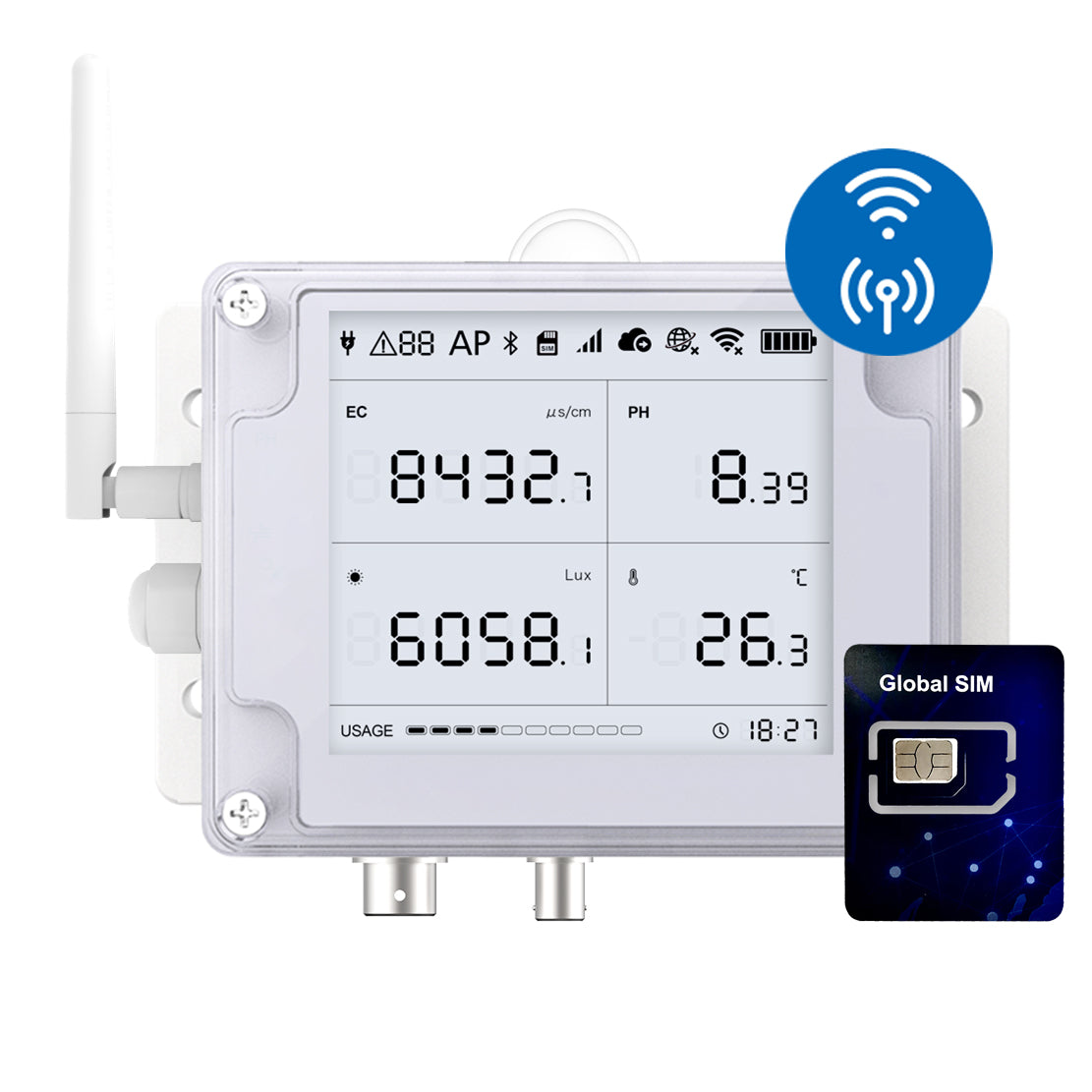 Ubibot GS2 EC PH Monitor--2.4GHz WiFi & 4G – UbiBot Online Store